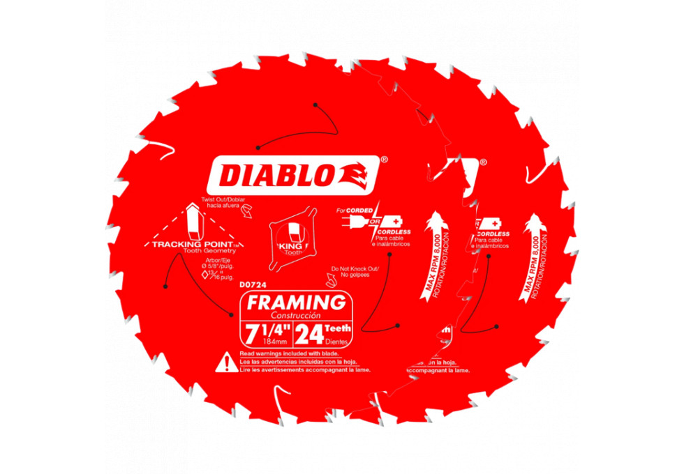 Freud Circular Saw Blade - 7-1/4" - 24T / D0724A Series *DIABLO