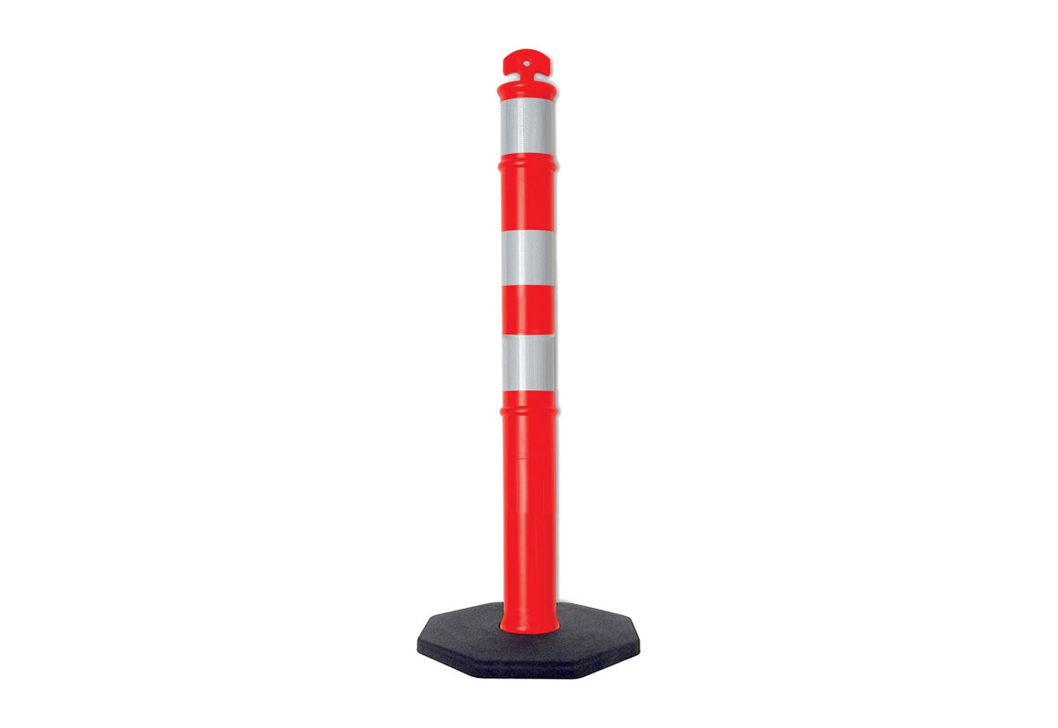 Traffic Post Delineator w/ Base - Reflective - Hi-Viz Orange / 71040